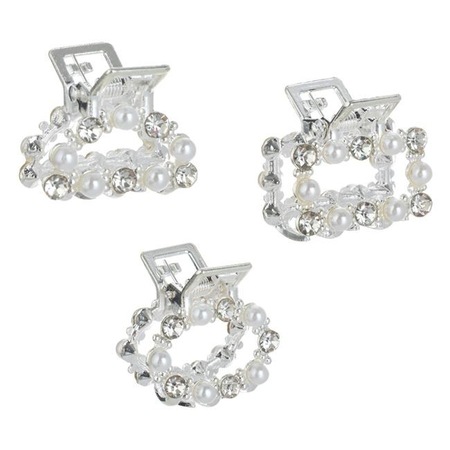 Set 3 clame pentru par Antbro® in forme diferite de culoare argintie cu ...