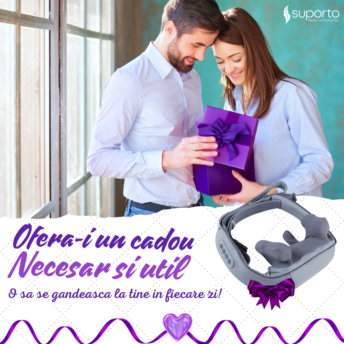 Aparat Masaj Cervical Hands-Free Suporto pentru Relaxare Musculara ...
