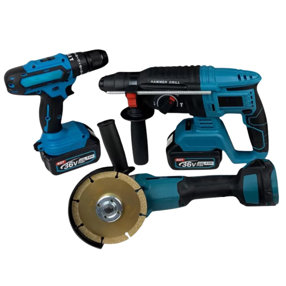 Set 3 Piese cu 2 Acumulatori Barste 36v8ah Ciocan Rotopercutor+Flex ...
