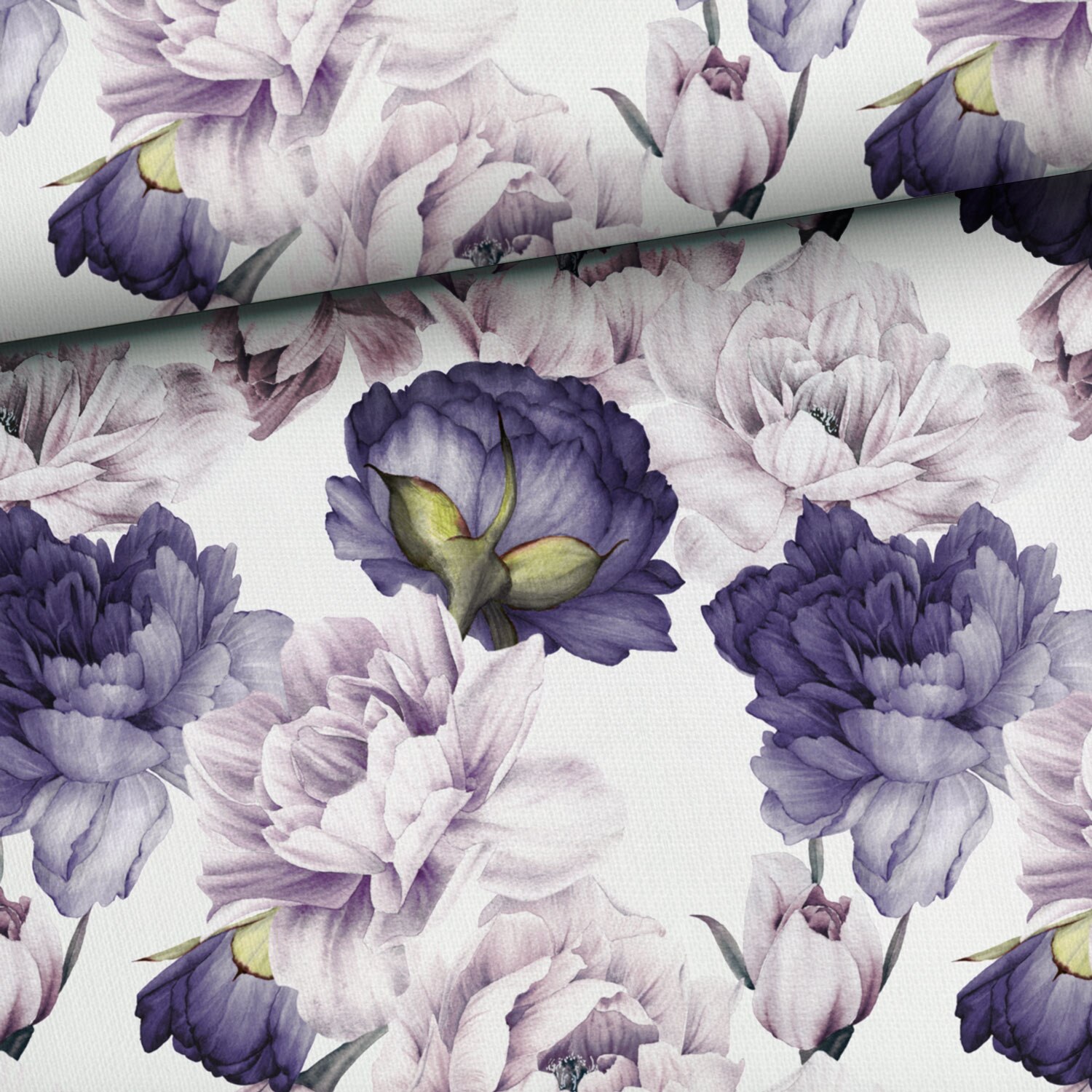 Material textil, Bumbac imprimat Bujori mov, bumbac 100% - eMAG.ro