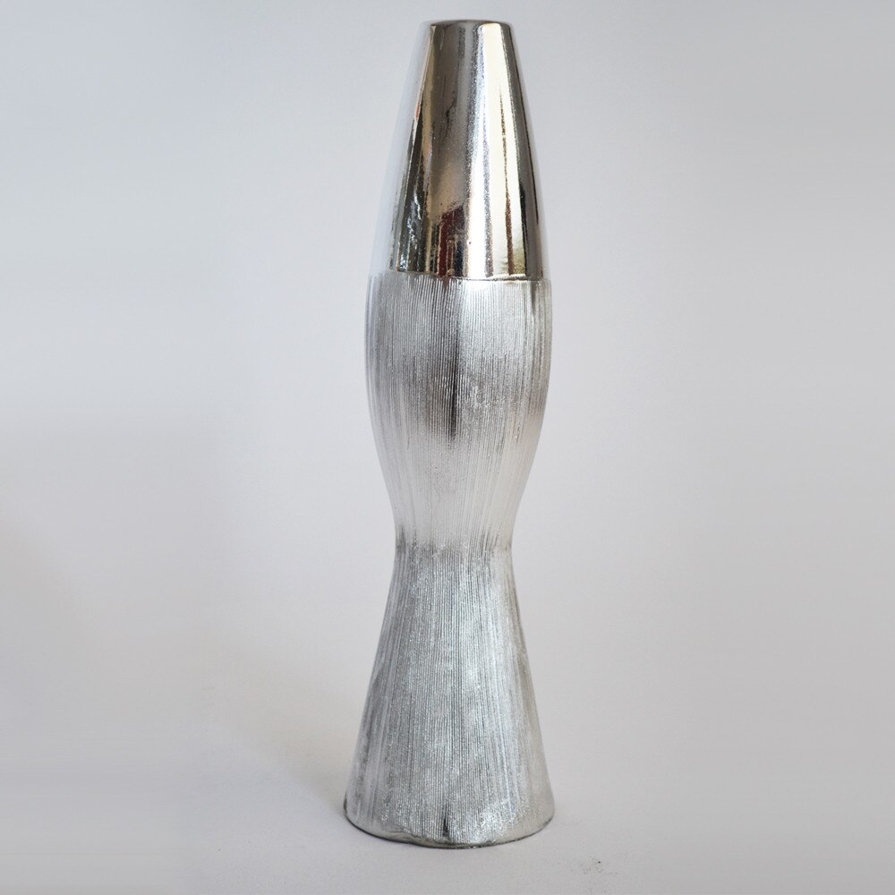 Vaza decorativa pentru flori, ceramica cu acoperire metalizata ...