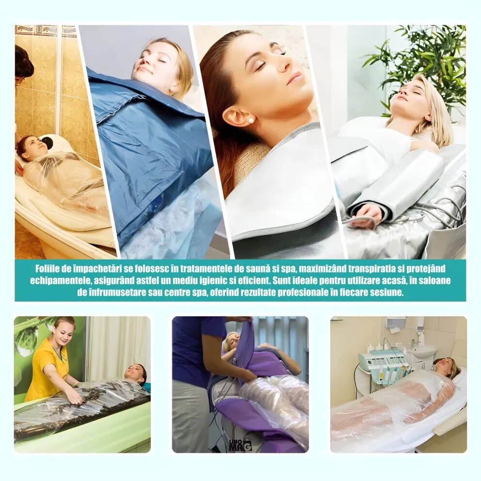 Set 50 folii impachetari corporale pentru termocuverta de tip sauna ...