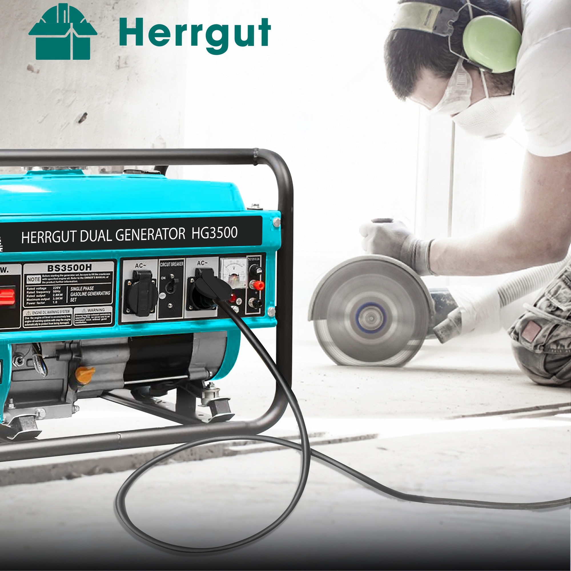 Generator curent electric profesional Herrgut pe benzina, GPL, gaz ...