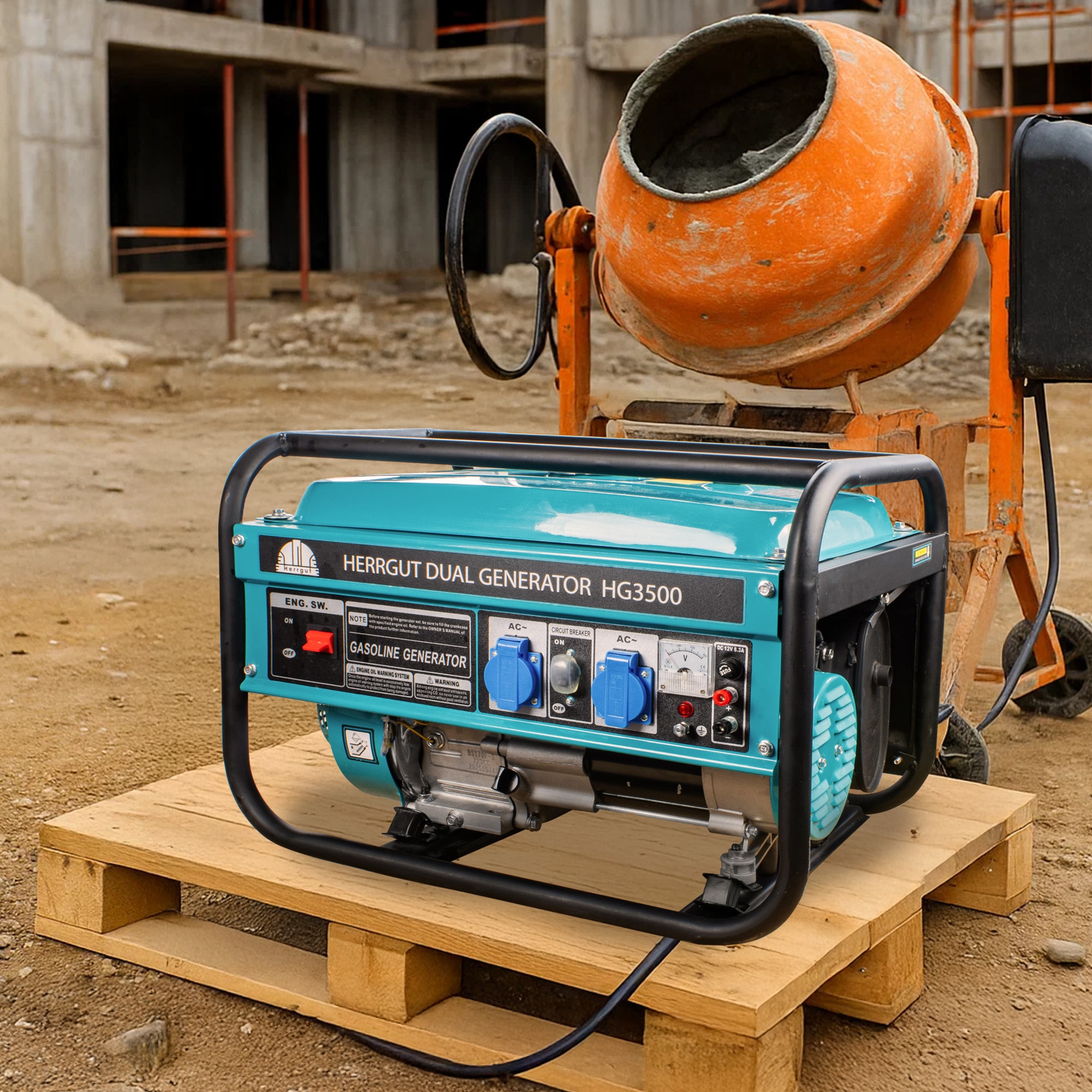Generator curent electric profesional Herrgut pe benzina, GPL, gaz ...