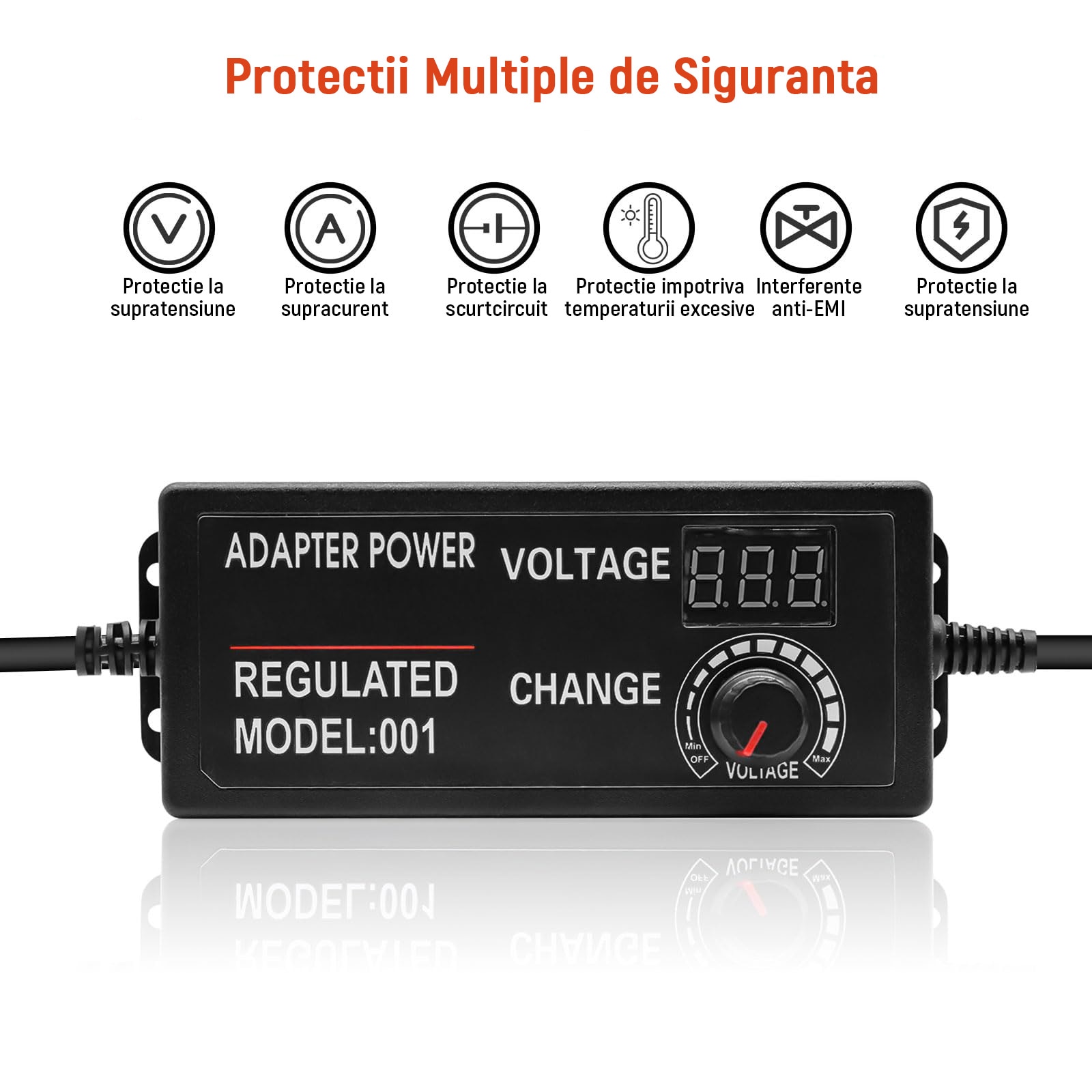 Alimentator Reglabil Universal 3-24V, Afisaj Digital de Voltaj si 8 ...