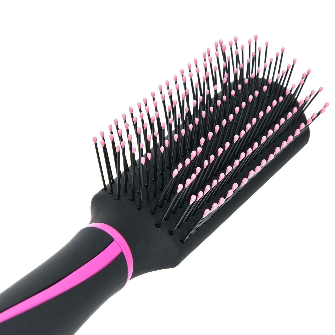 Perie Par Neagra Fucsia din Plastic Plata 24 - eMAG.ro