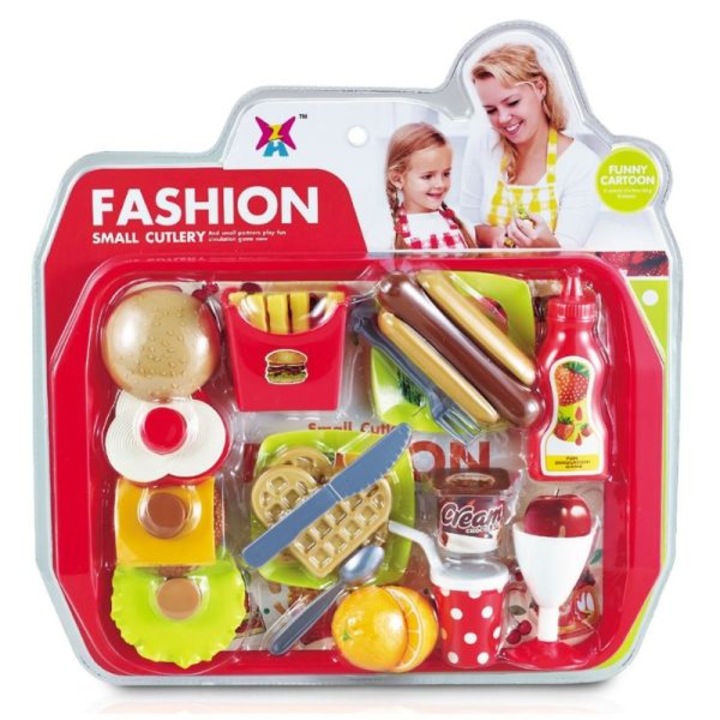 Set Mini fast-food cu tava, Manyuk Toys, 14 bucati - eMAG.ro