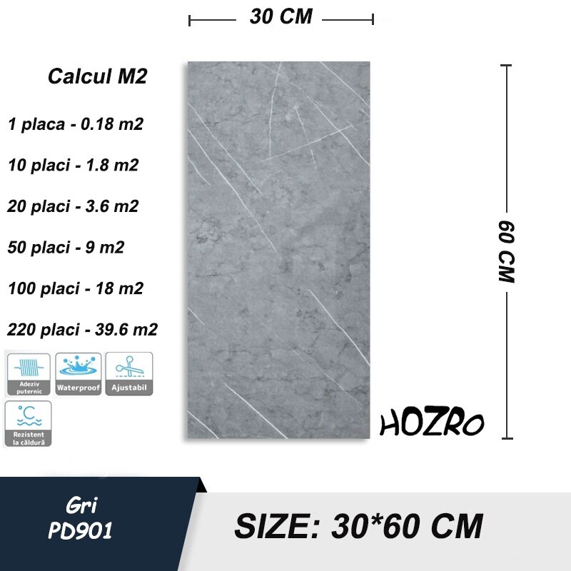 Plăci PVC Autoadezive HOZRO, Tip Lemn – Design Elegant, Montaj Rapid și ...