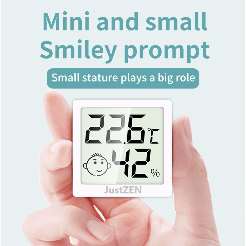 Termometru si higrometru de camera JustZen™ LX8101, dimensiuni 5*5*2 CM ...