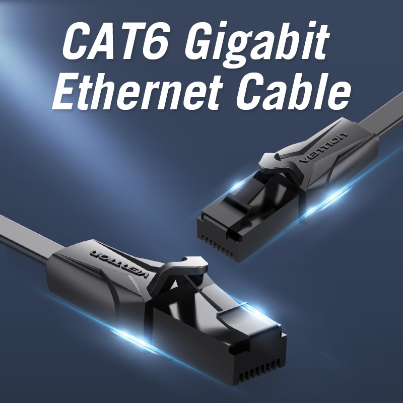 Cablu Internet LAN, VENTION, CAT 6, UTP, RJ45, 1000 Mbps, Negru, 0.75m ...