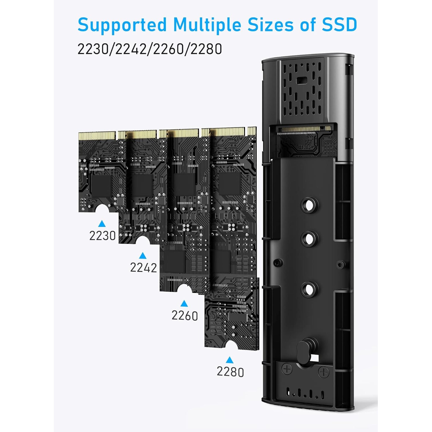 Rack Extern M2. NVME SATA SSD Enclosure Excitat®, USB 3.2 Gen2, Adaptor ...