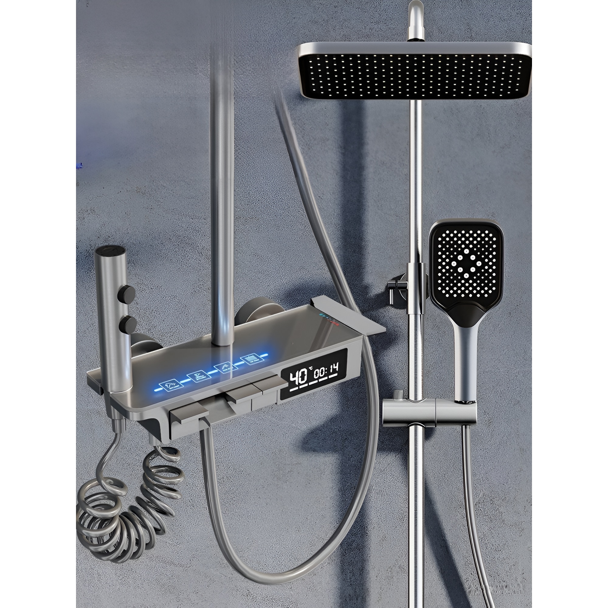 Coloana de Dus Smart, Afisaj LED, Ceas, Gradatii, Control Termostatic ...