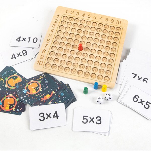 Tabla matematica educativa din lemn cu carduri pentru inmultire - eMAG.ro