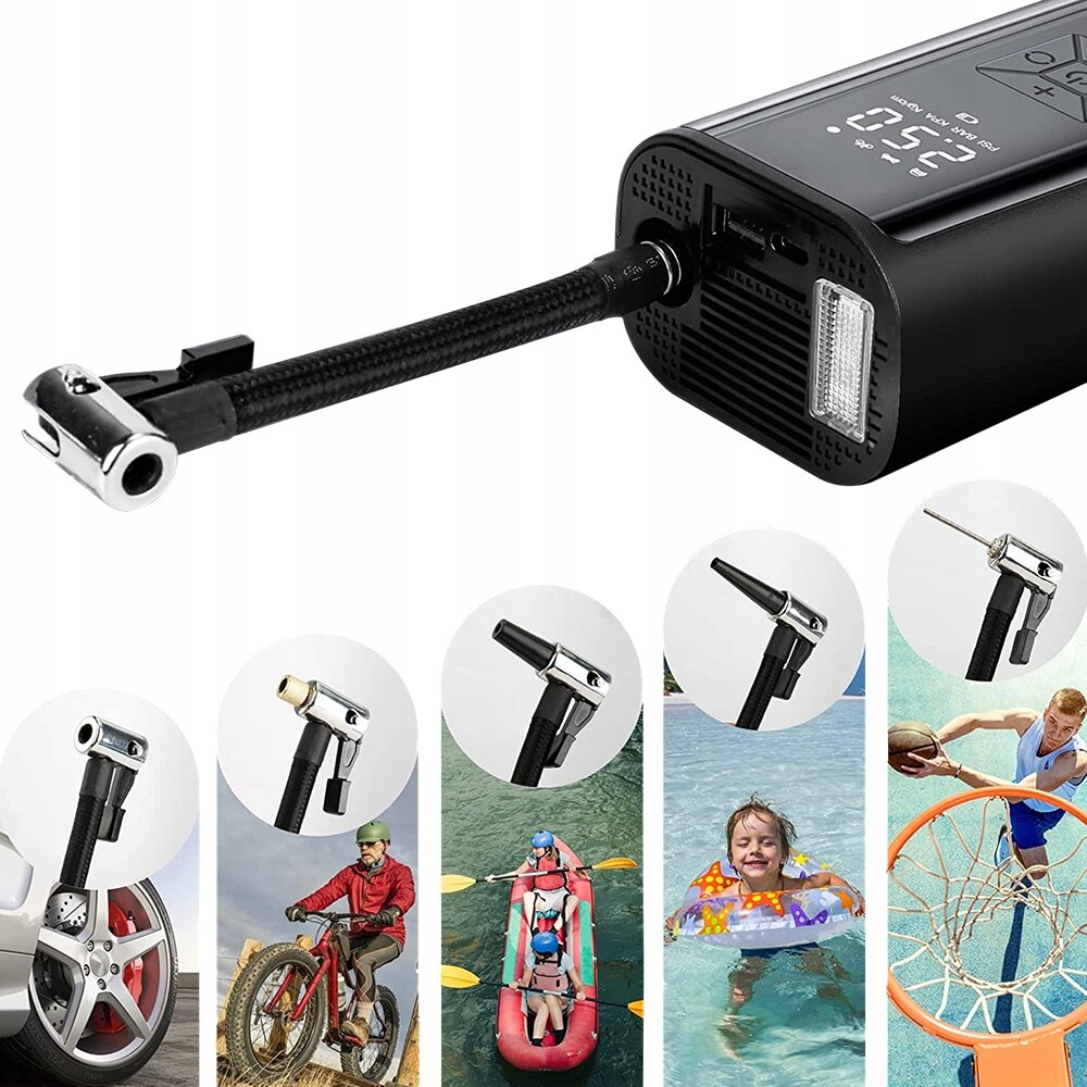 Pompa de umflat electrica Bedee, 6000mAh, 150PSI, cu manometru digital ...