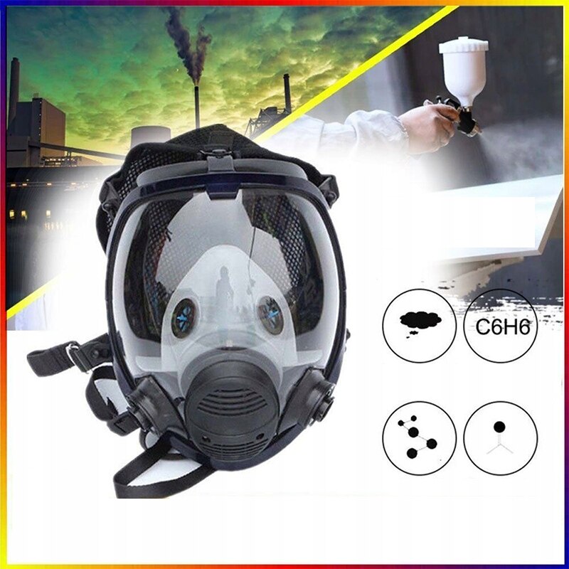 Masca respiratorie completa Bedee 6800, silicon, neagra, set cu filtre ...