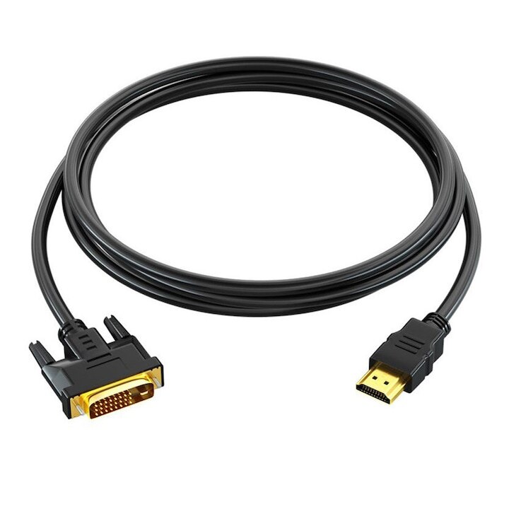 Cablu adaptor DVI la HDMI, WELUOT, 4K, 3m, negru - eMAG.ro