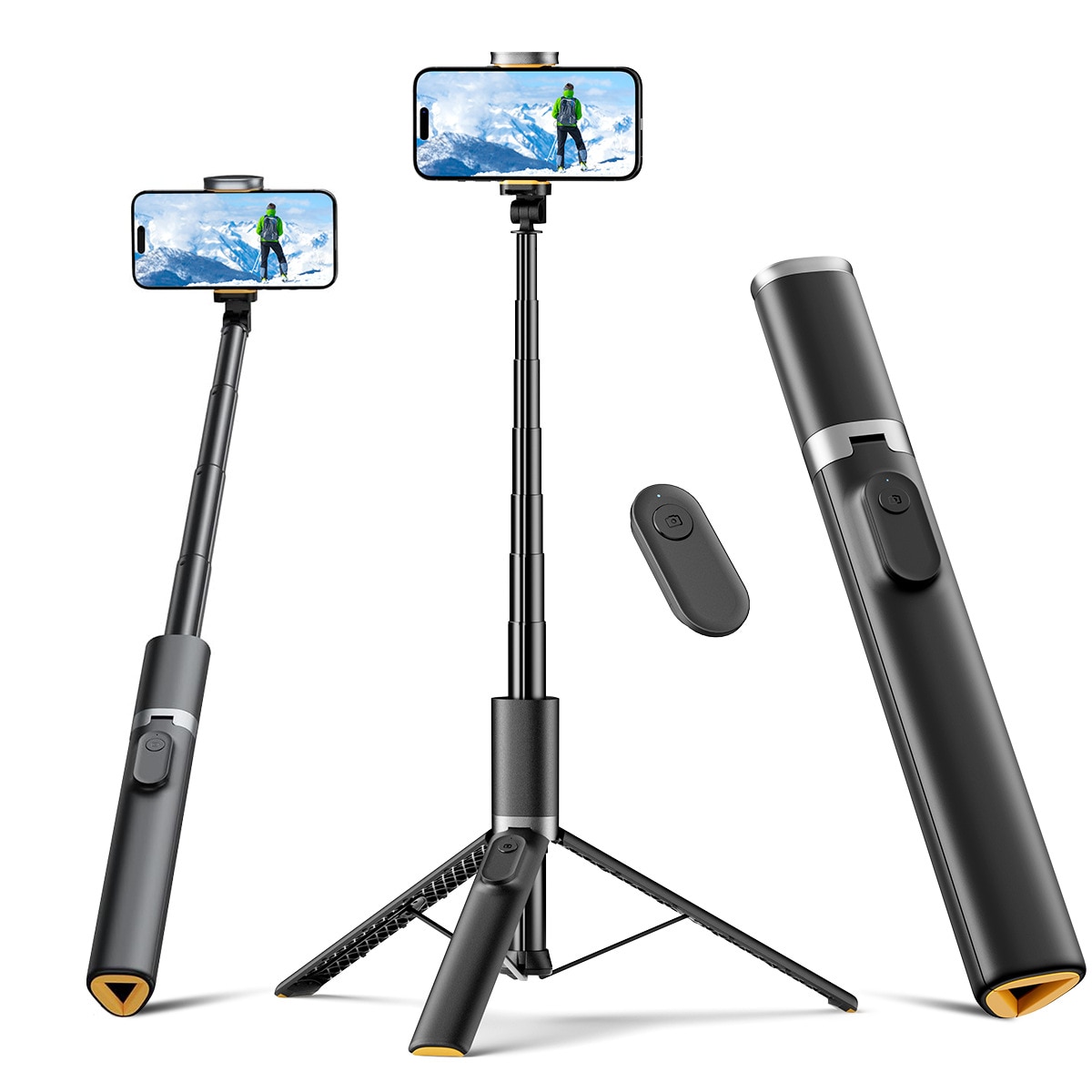 Trepied Foto Telescopic Talzov® Pentru Telefon, H32-160cm, Telecomanda ...