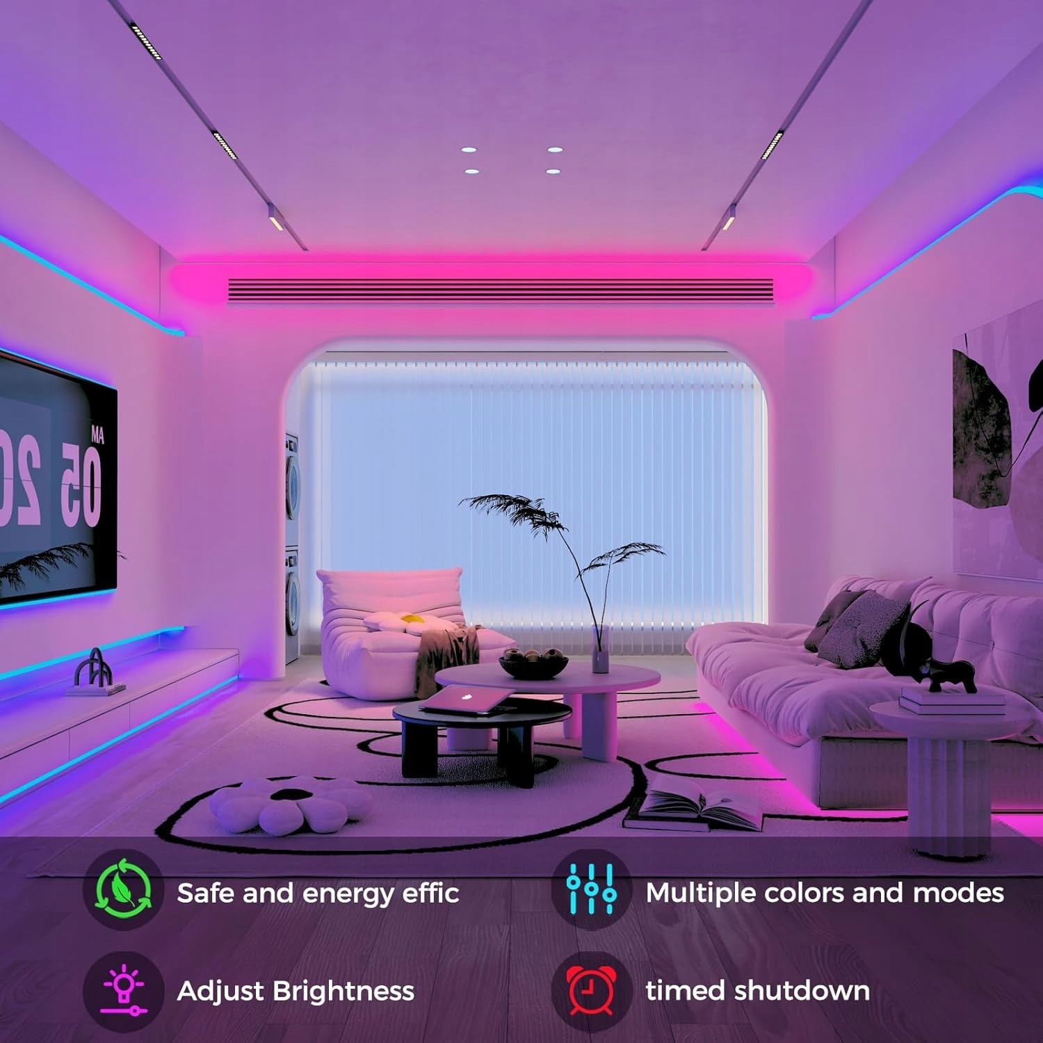 Kit Banda LED VIELLAN 40 metri (2X20M), Bluetooth, 16 leduri/m 3535 RGB ...