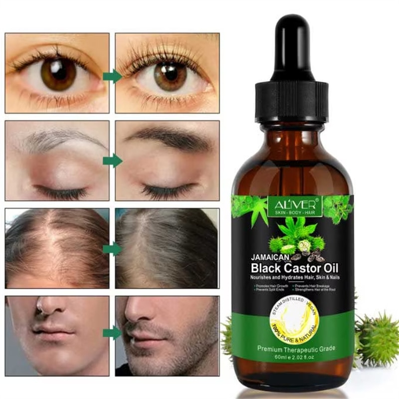 Ulei de Ricin Premium 100% Natural, Aliver, 60ml, Fortifiant pentru Par ...