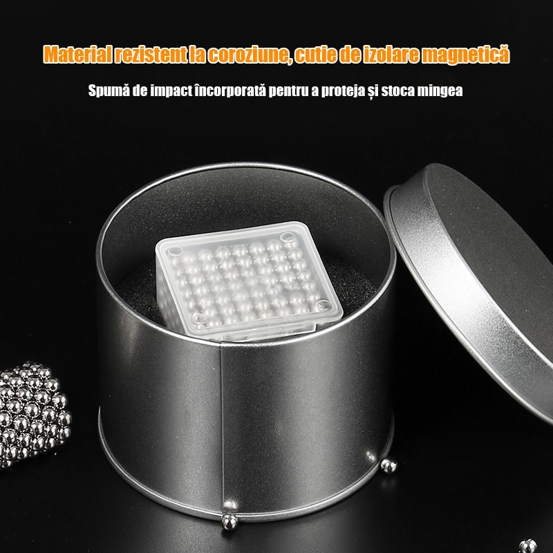 Set Bile Magnetice, Constructii 3D, 8 culori, 216 elemente, 5mm - eMAG.ro