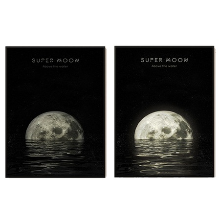 Boxa portabila in forma de tablou Super Moon - Above the water, Lumina ...