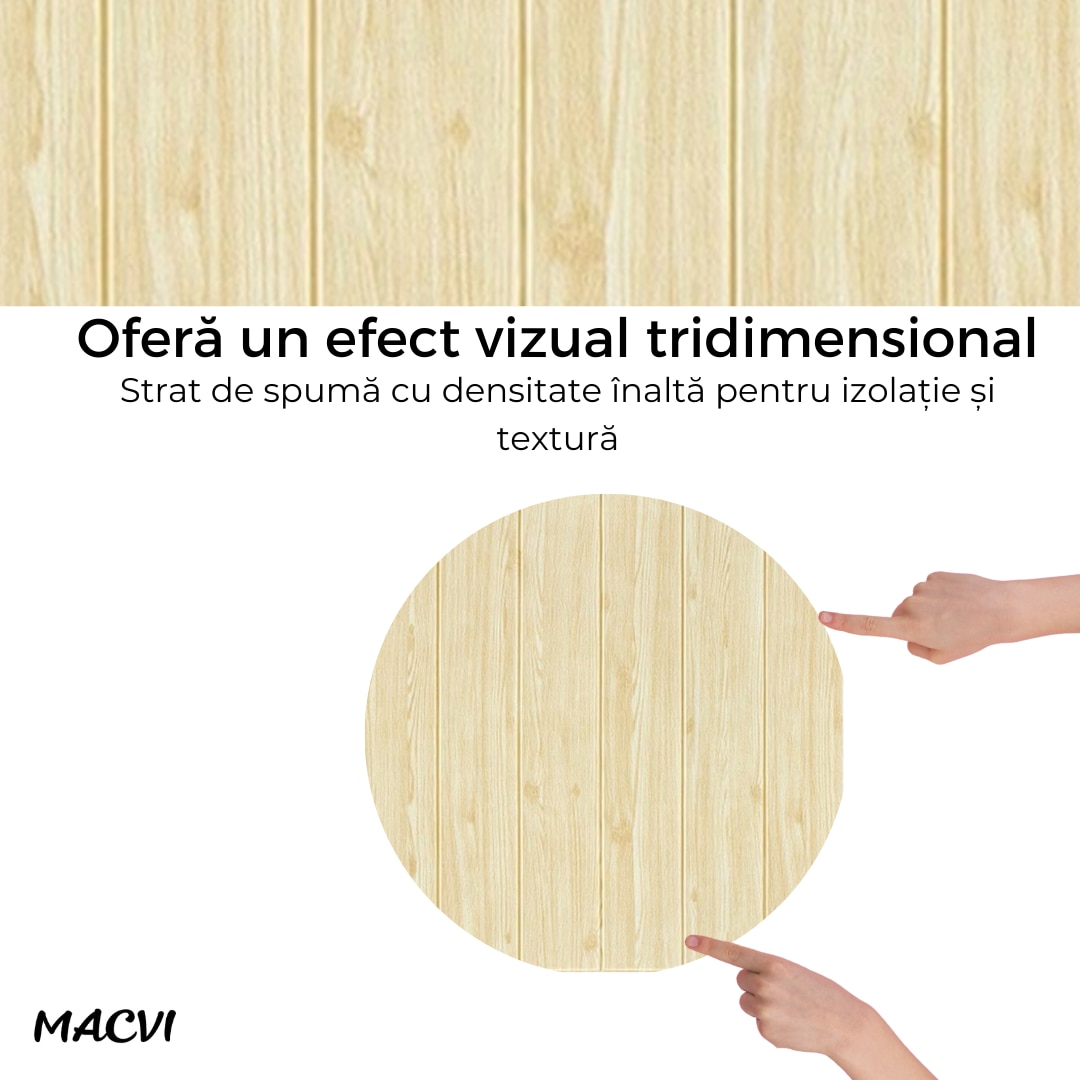 Set 10 Bucati Tapet 3D Autoadeziv, Macvi®, dimensiuni 70x77, Model ...