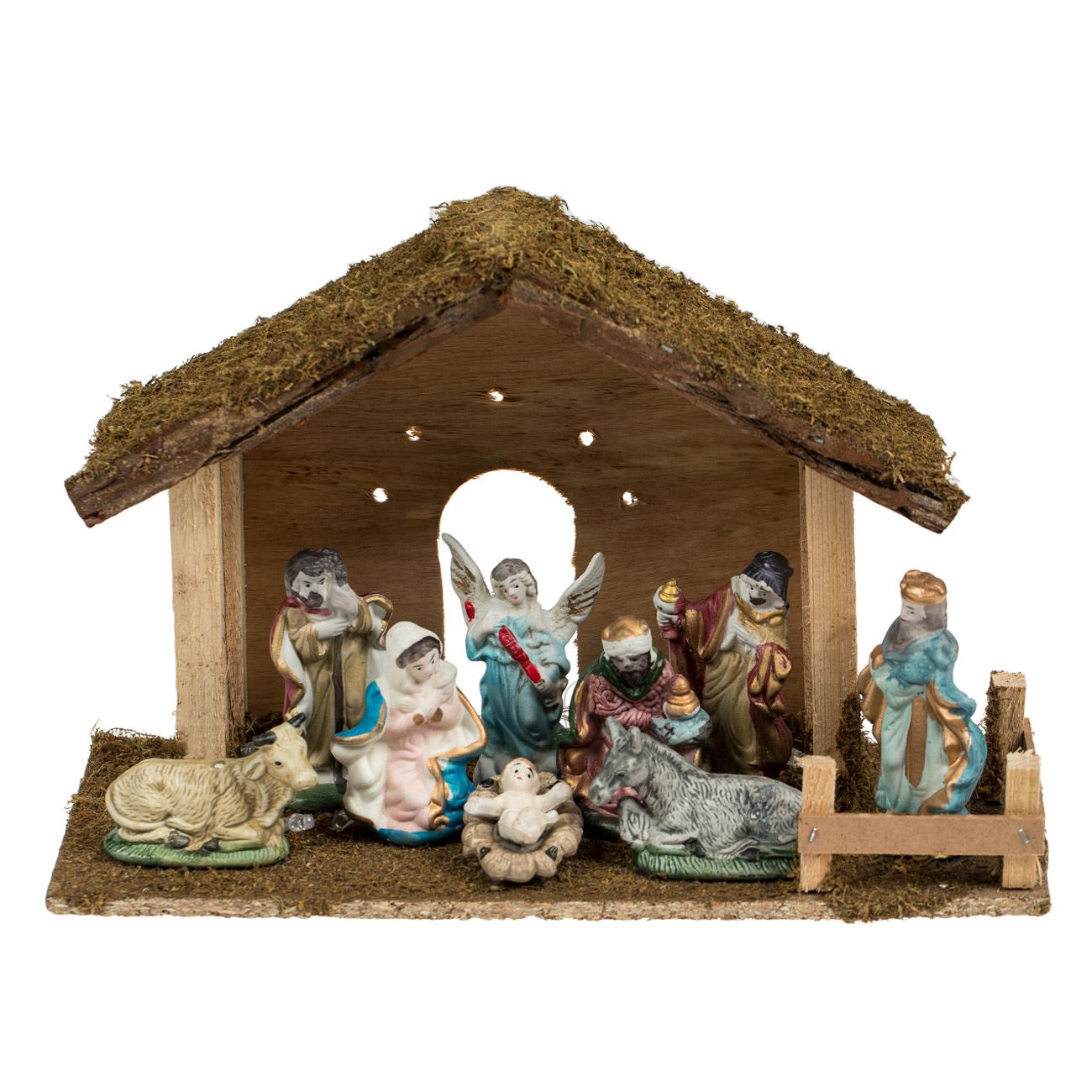Iesle de Craciun cu 5 Becuri LED 31x12.5x20cm & 9 Figurine - eMAG.ro