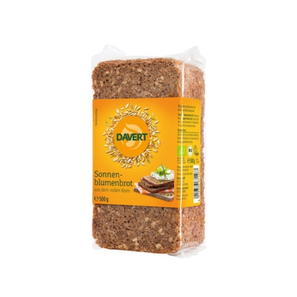 Paine de Seminte de Floarea Soarelui BIO, 500 g, DAVERT - eMAG.ro
