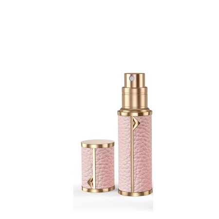 Sticla portabila pentru parfum, Piele naturala, 5ml, Reutilizabila, Roz ...
