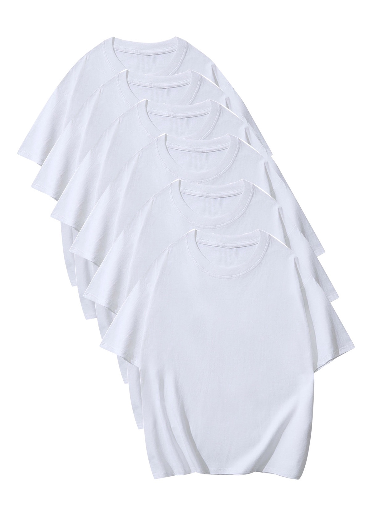 Set 6 tricouri simple, SINBINTA, M, Unisex, Model Elegant, Bumbac ...
