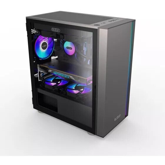 Carcasa PCCOOLER PLATINUM LM300 ARGB Black Mini Tower - eMAG.ro