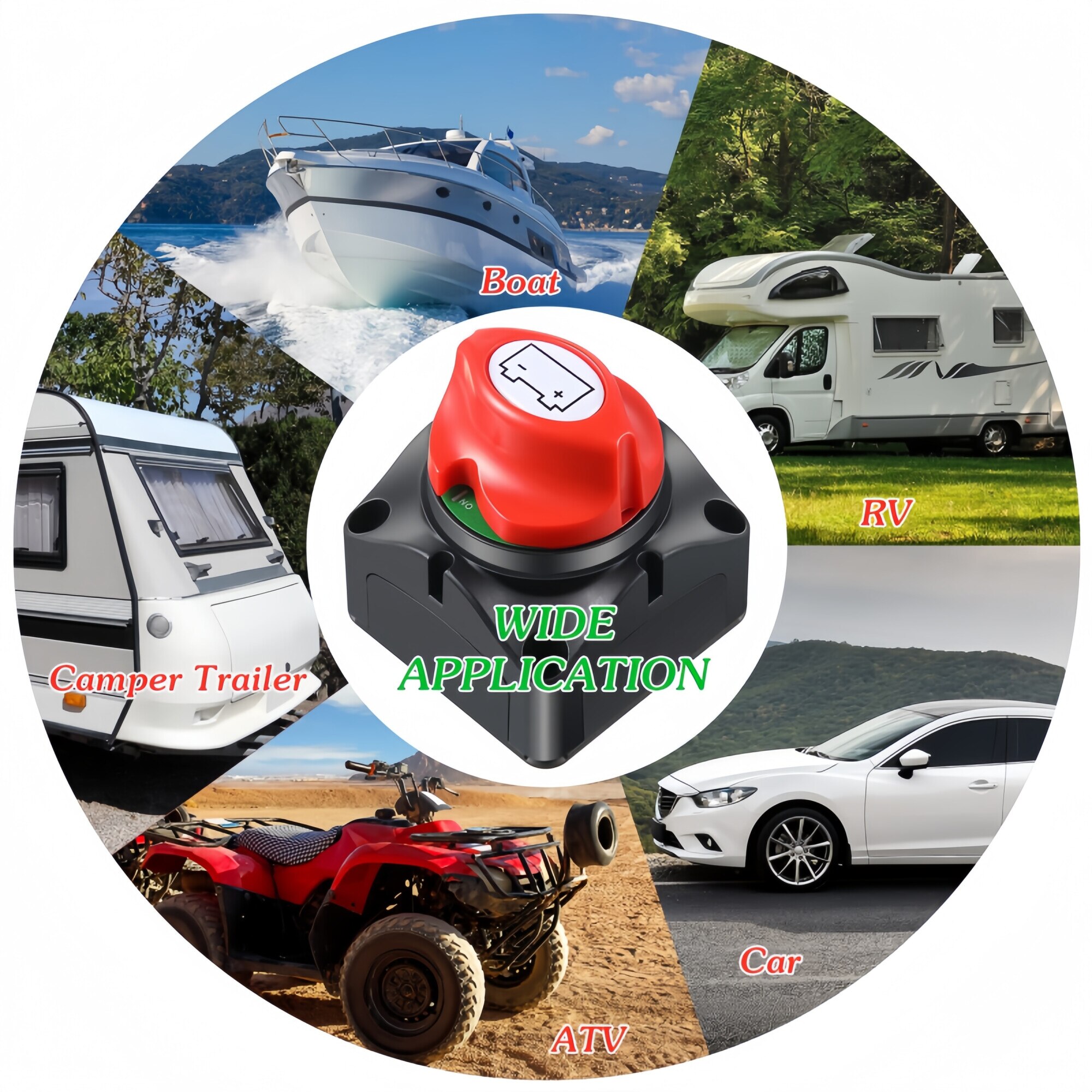 Contact general, SZJY, Intrerupator rotativ baterie auto, 275A, 12V ...