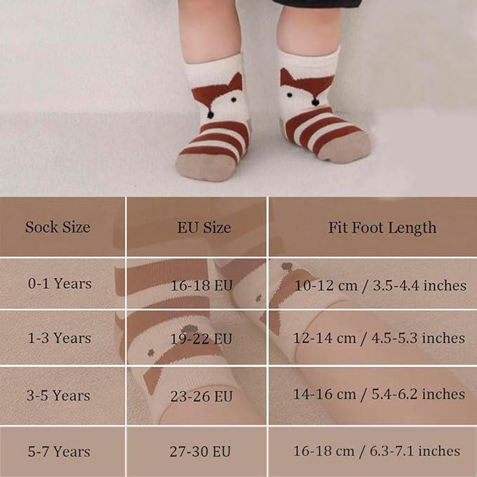 5 perechi de sosete antiderapante din bumbac pentru copii copii cu ...