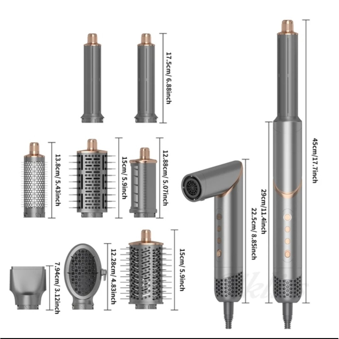 Perie electrica pentru par, Uscator par, Multifunctionala 8 in 1, 1400W ...