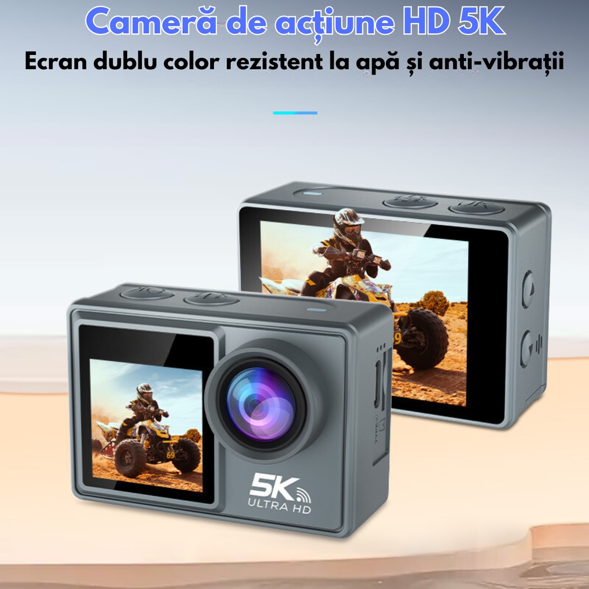Camera de Actiune Dasbo SmartSONY-Cam 5K Ultra HD, Foto 24 MP, 256 GB ...