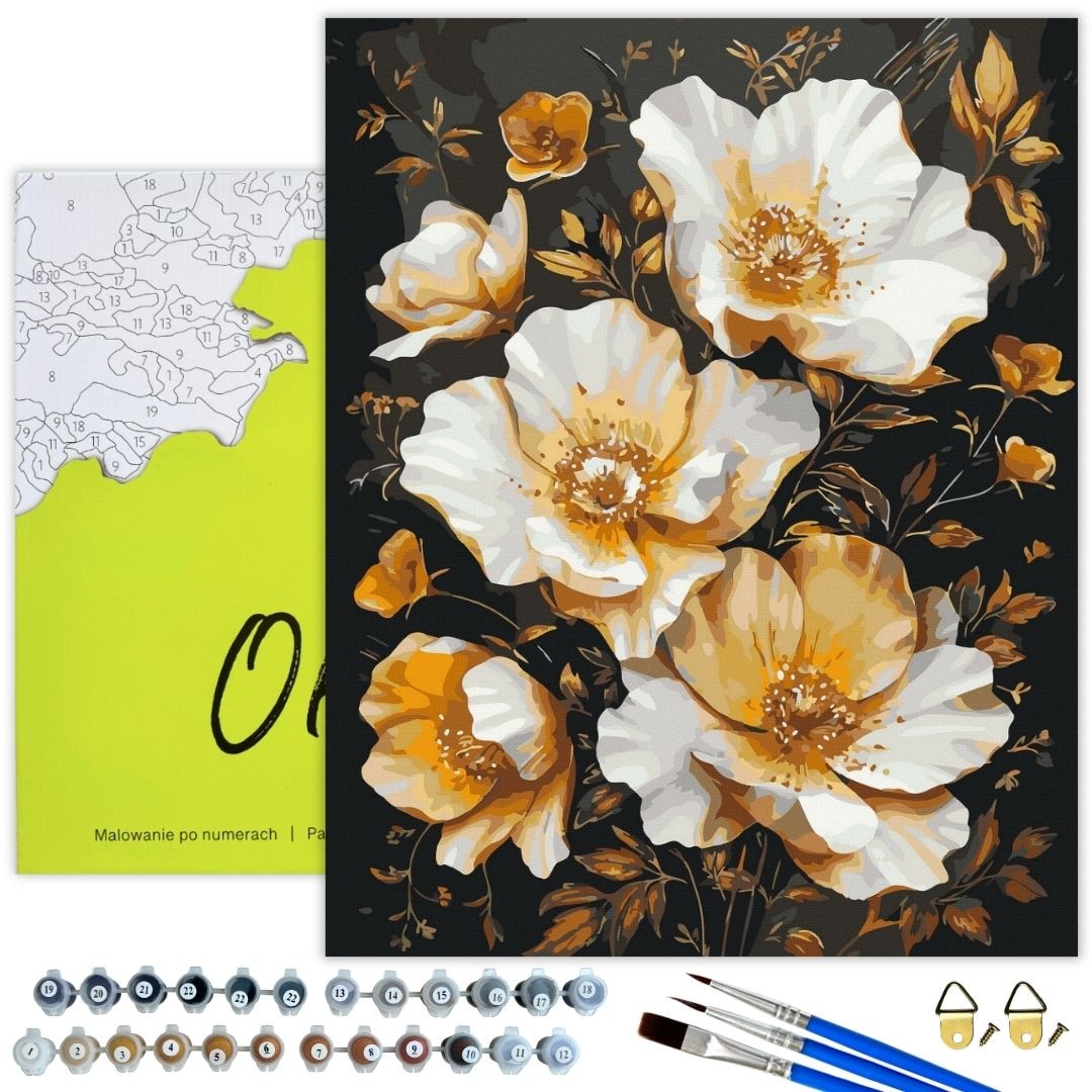 Pictura pe numere PE PANZA NEAGRA 40x50cm - Set complet cu panza ...