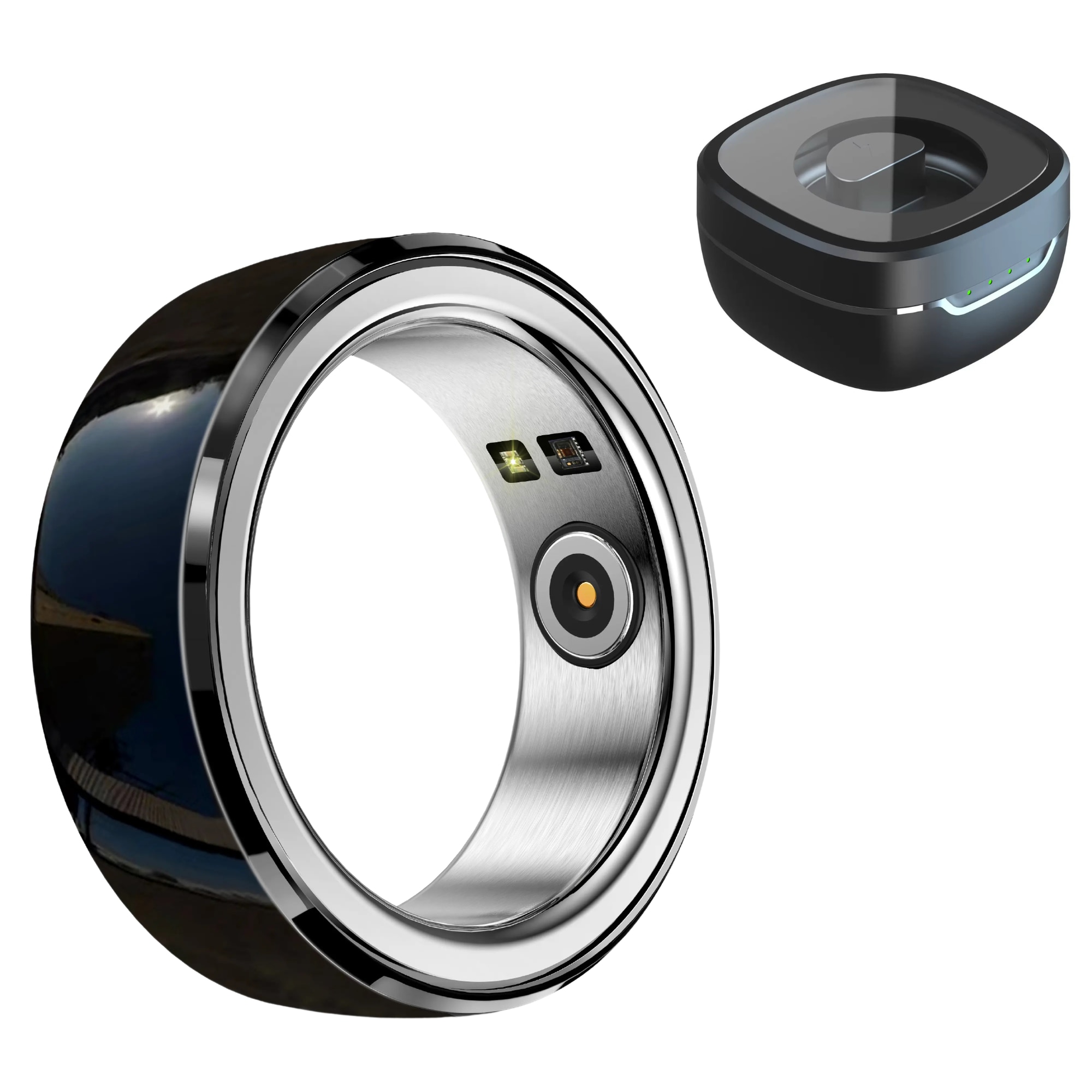 Inel Inteligent Kingstar®, Smart Ring Nano Ceramic 57mm, Ritm Cardiac ...