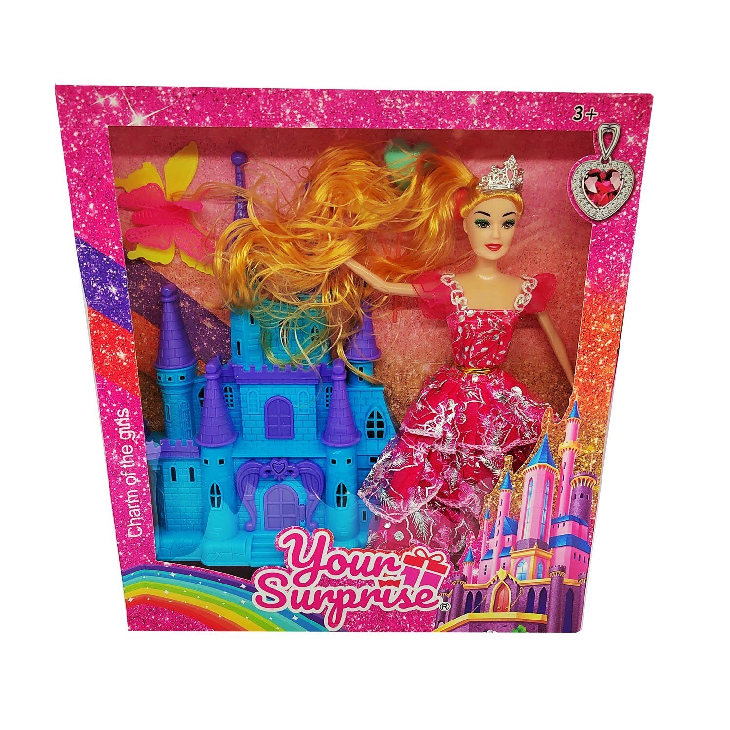 Set interactiv, Your Surprise, printesa 27 cm, castel cu 2 accesorii ...