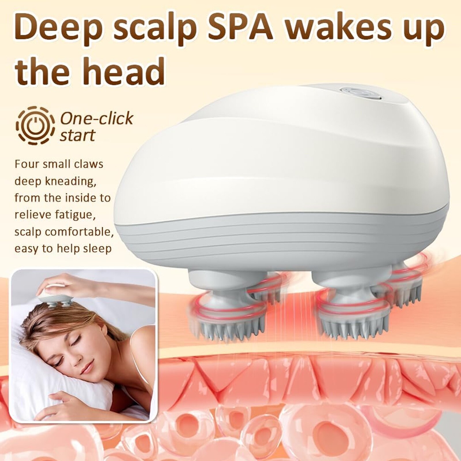 Aparat pentru masaj capilar, Axroad Mall, Masaj scalp, Cu 96 noduri ...