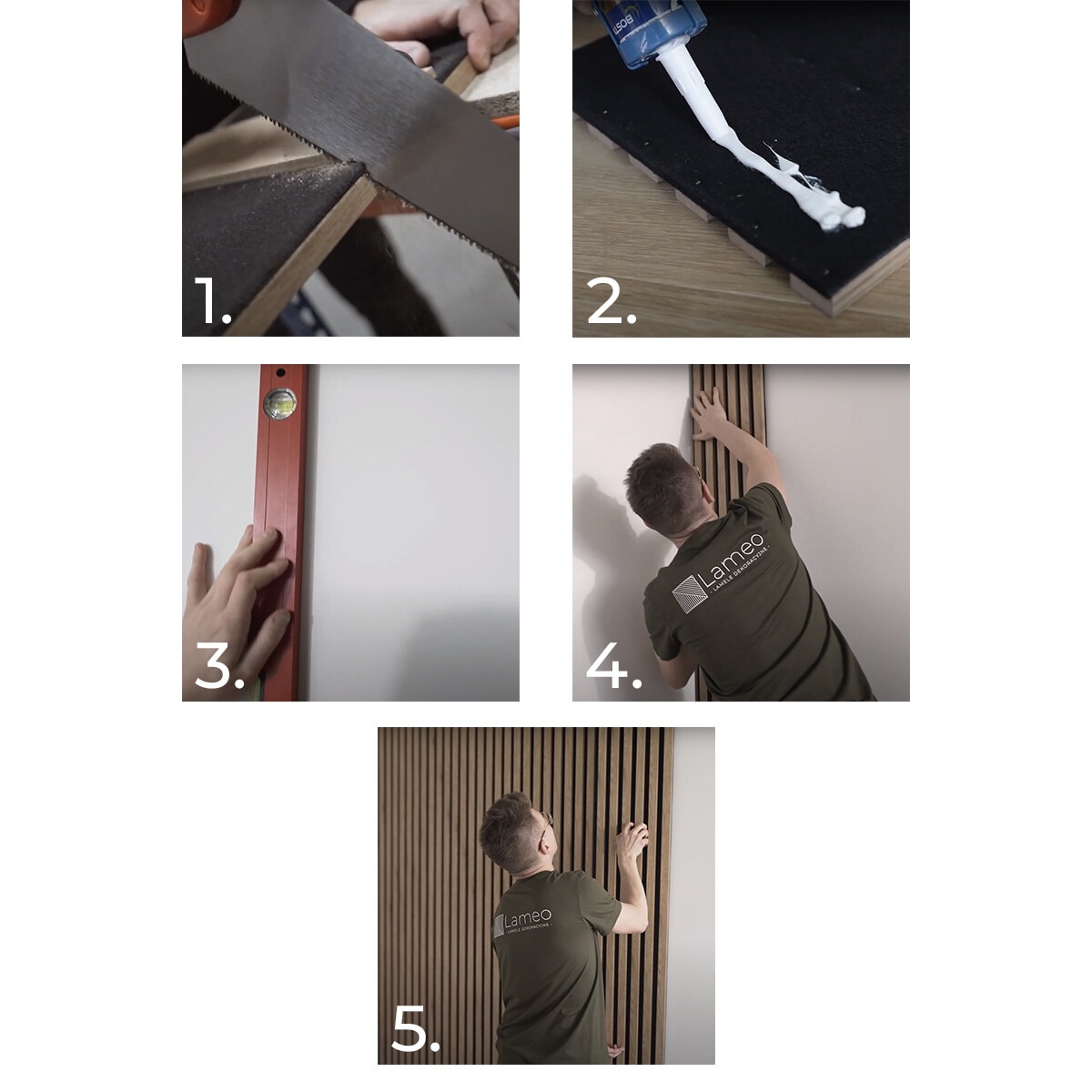 Panou riflaj pentru camera de zi decor 3D, MDF, Lameo, 14.5x275cm, Alb ...