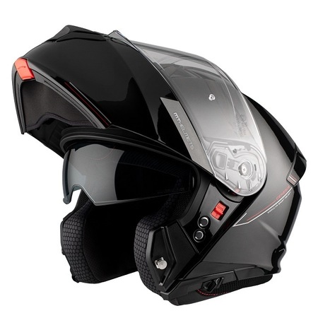 Casca moto, atv, touring modulabila/ flip-up MT Genesis negru lucios, M ...