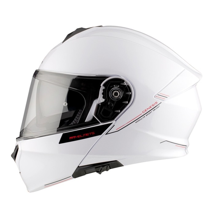 Motoros sisak, atv, moduláris túra/ felhajtható MT Genesis fényes fehér ...