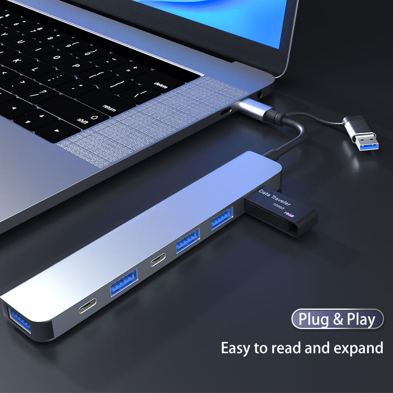 7 a 2-ben USB/USB-C HUB, PRESTIGE CHARGE®, bővített csatlakozási lehetőség – USB 3.0 5Gbps, 4 ...