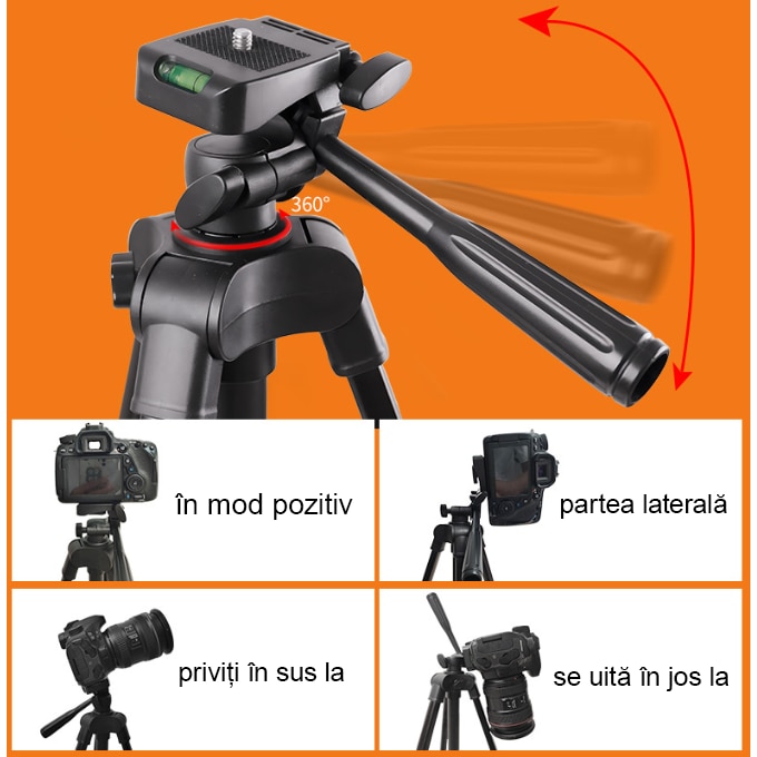 Trepied Telescopic 2 in 1 pentru Telefon, Yulinland, Camera Foto, GoPro ...