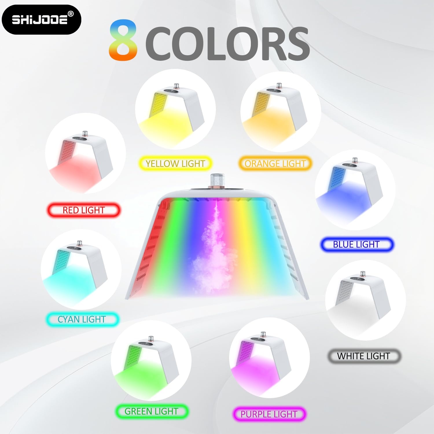 7 az 1-ben arcspray szépségápolási készülék, SHIJOOE, 7 színű fényterápia, spray funkcióval ...