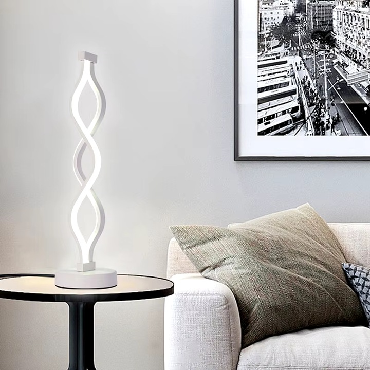 Veioza LED integrat Veioza LED cu design elegant si model ondulat ...