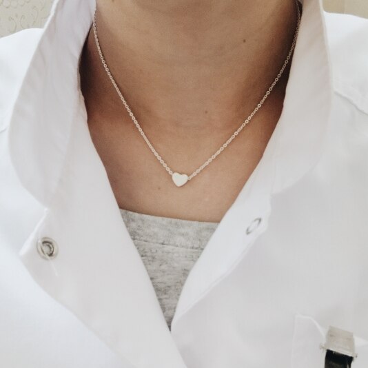 Lantisor de dama cu pandantiv Inimioara din aliaj Argintiu Silver ...