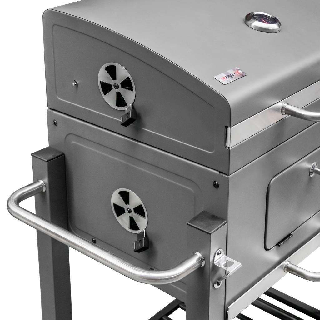 Gratar gradina Mega-M, cu capac si gratar din fonta, 56x42cm, cu masa ...