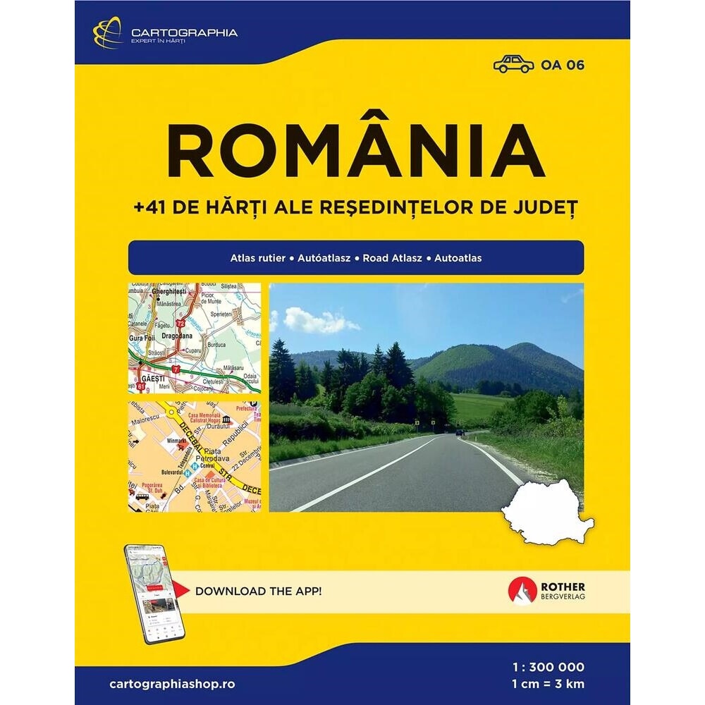 Atlas rutier Romania + +41 de harti ale resedintelor de judet - Cartographia - eMAG.ro
