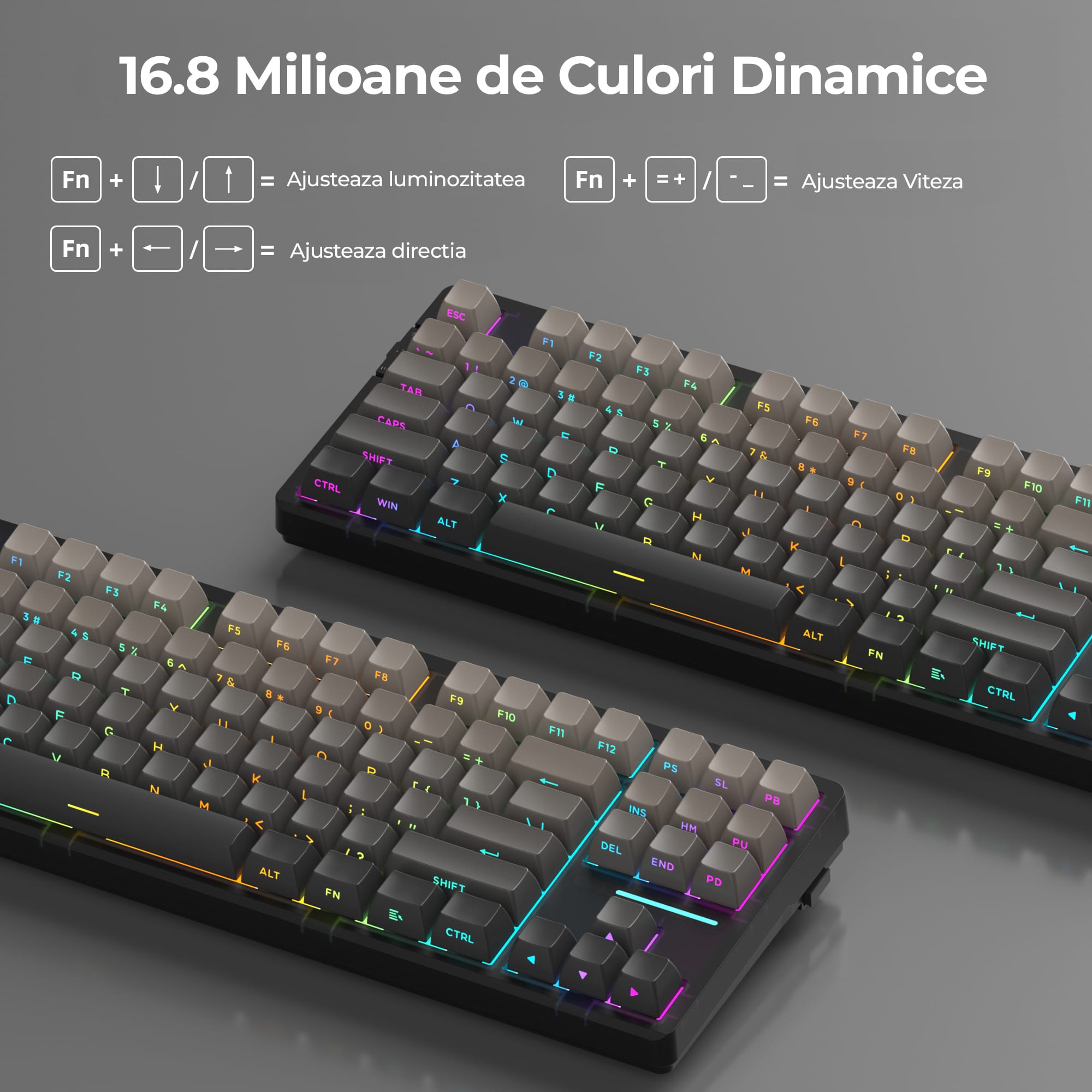 Tastatura Mecanica Gaming Timebox, Wireless, Silentioasa, Layout 80% ...